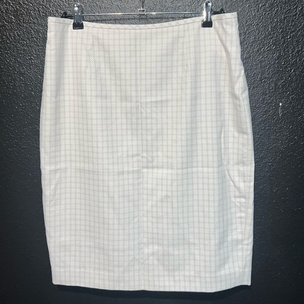 Calvin Klein Shepherds Checkered Pencil Skirt - Gem
